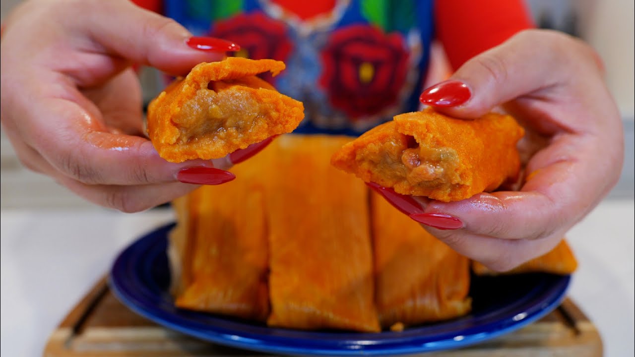 Mexican food recipe Easy RED TAMALES Beans and Cheese | Tamales Rojos ...