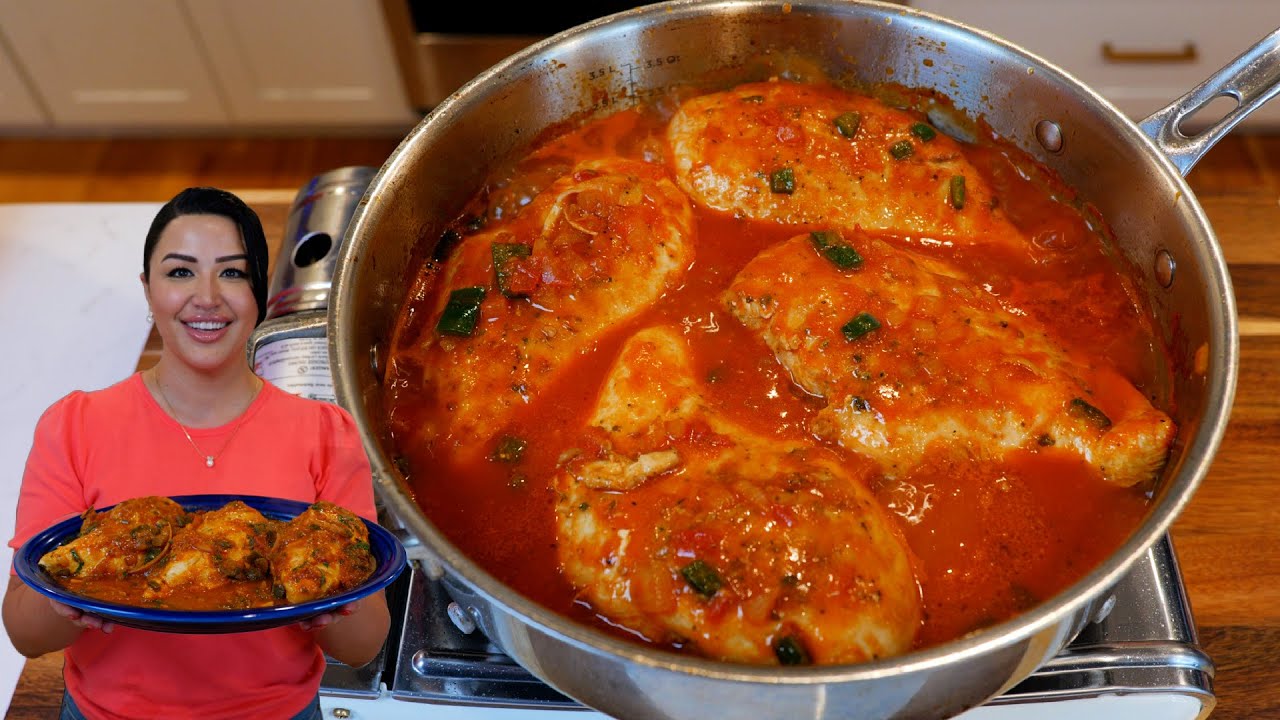 Mexican Food Recipe Easy Smothered Chicken Breast | Pollo Entomatado