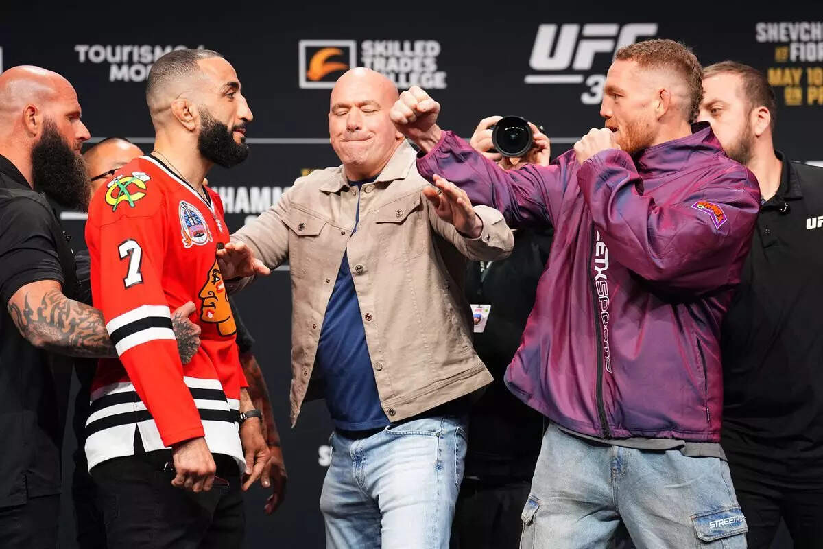 UFC 315 mayhem: Dana White forced to intervene as face-off between ...