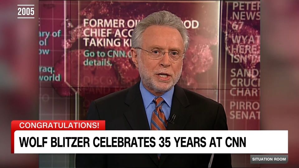 Wolf Blitzer celebrates 35 years with CNN with a look at his career