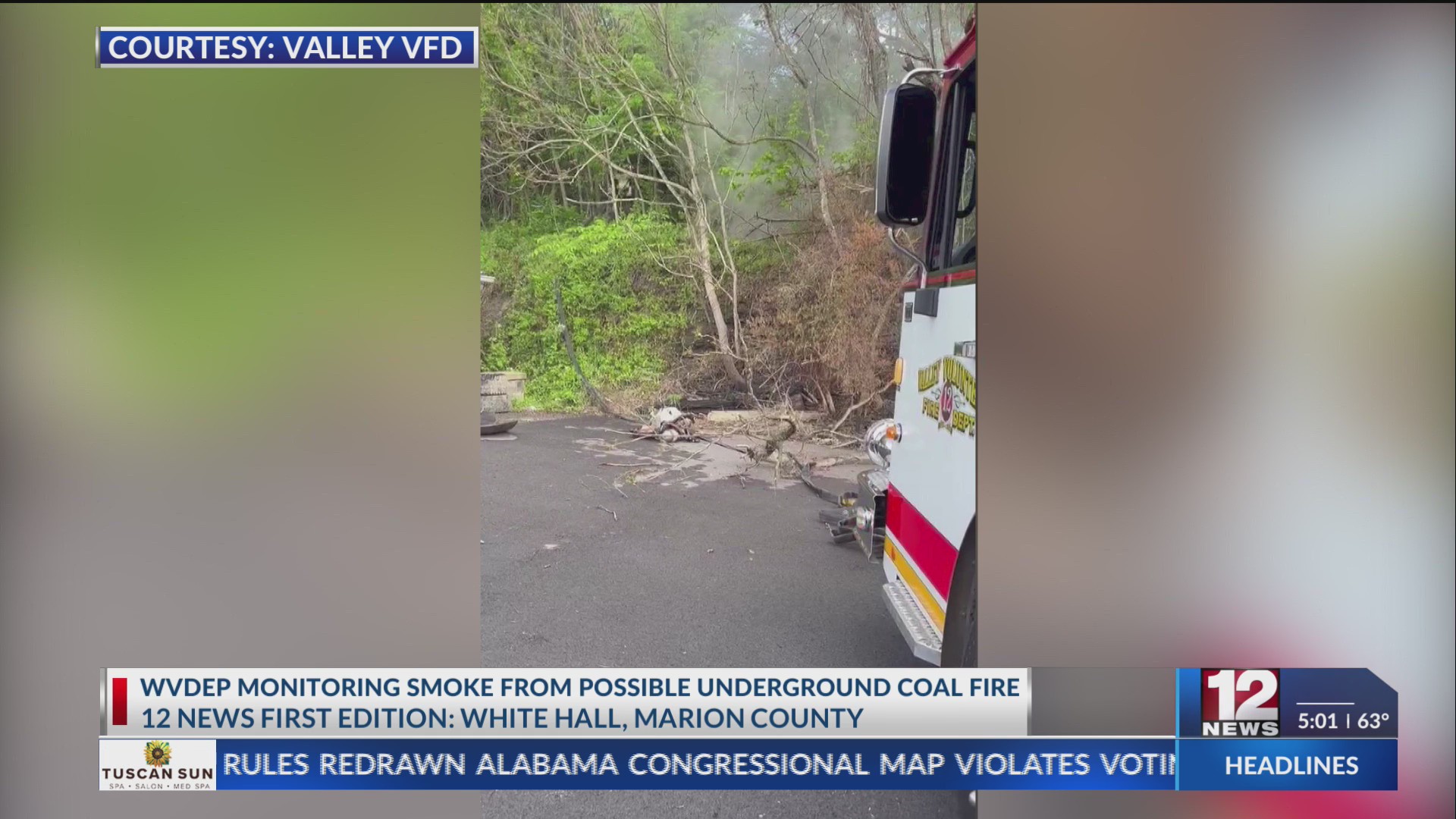 WVDEP monitoring smoke from possible underground coal fire