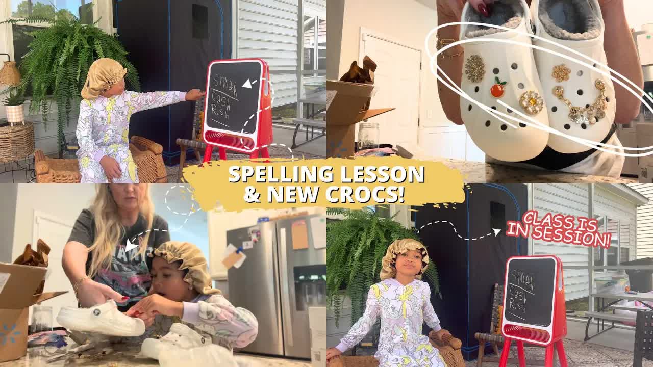 DAILY VLOG - Scarlett's Spelling Lesson + Unboxing Her New Crocs!!!