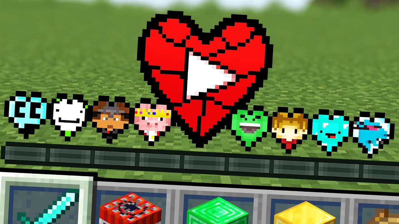 Minecraft but YouTubers act as living hearts