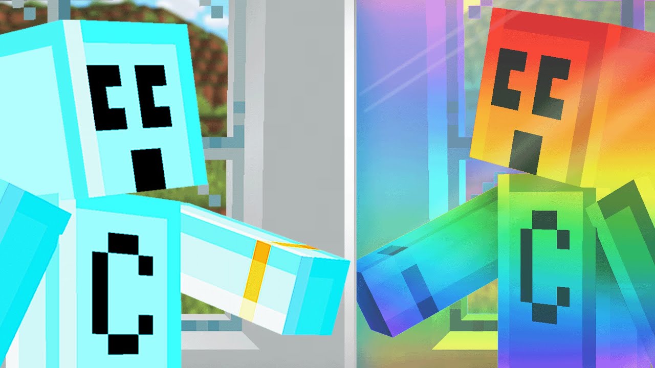 Minecraft but Everything I touch turns Rainbow