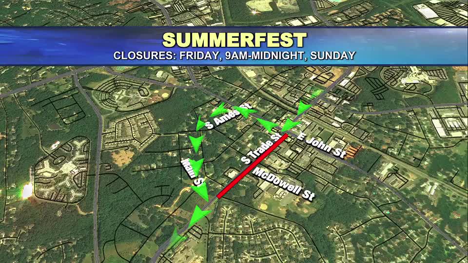 Road closures begin for Matthews’ Summerfest