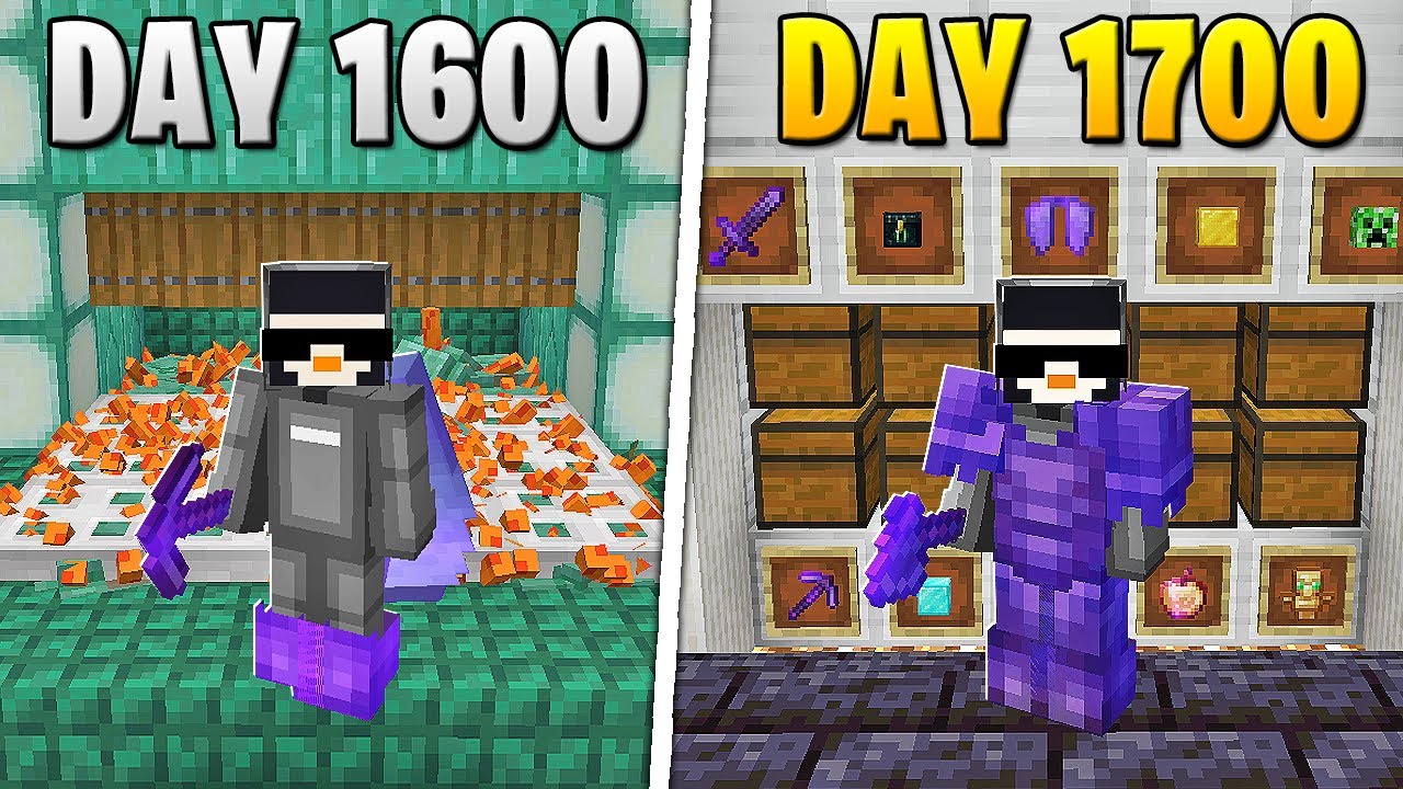 Survived 1,700 days in hardcore Minecraft surviving everything