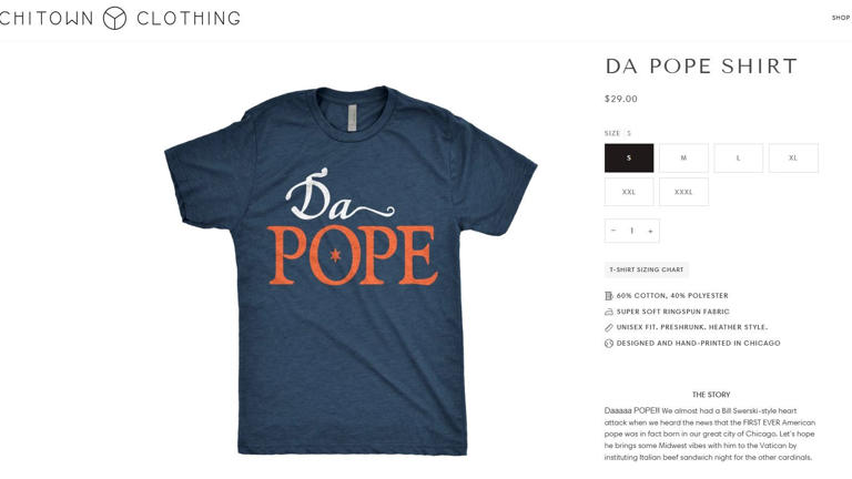 Chicago-style Pope Leo XIV merch hits the internet as Portillo's names ...