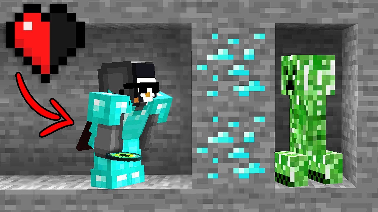 Beating Minecraft with half a heart in hardcore mode