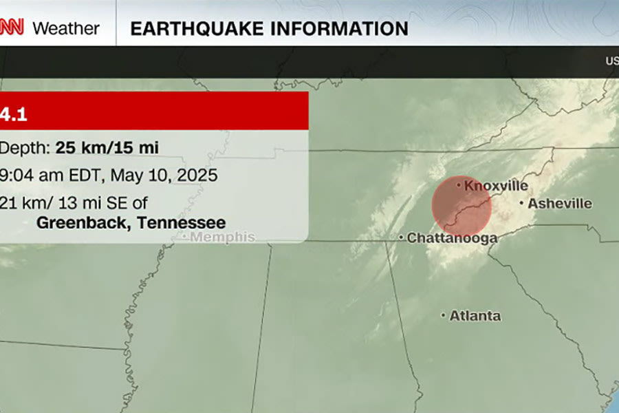 Mild earthquake in Tennessee felt across the Southeast