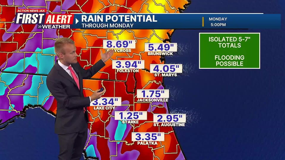 Stormy weekend at times