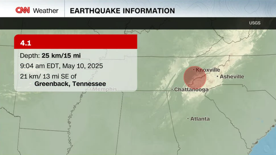 Mild earthquake in Tennessee felt across the Southeast
