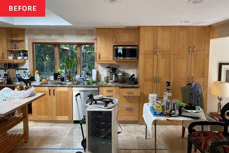 A '70s Kitchen With Yellow Wood Cabinets Transforms into an Airy Space ...