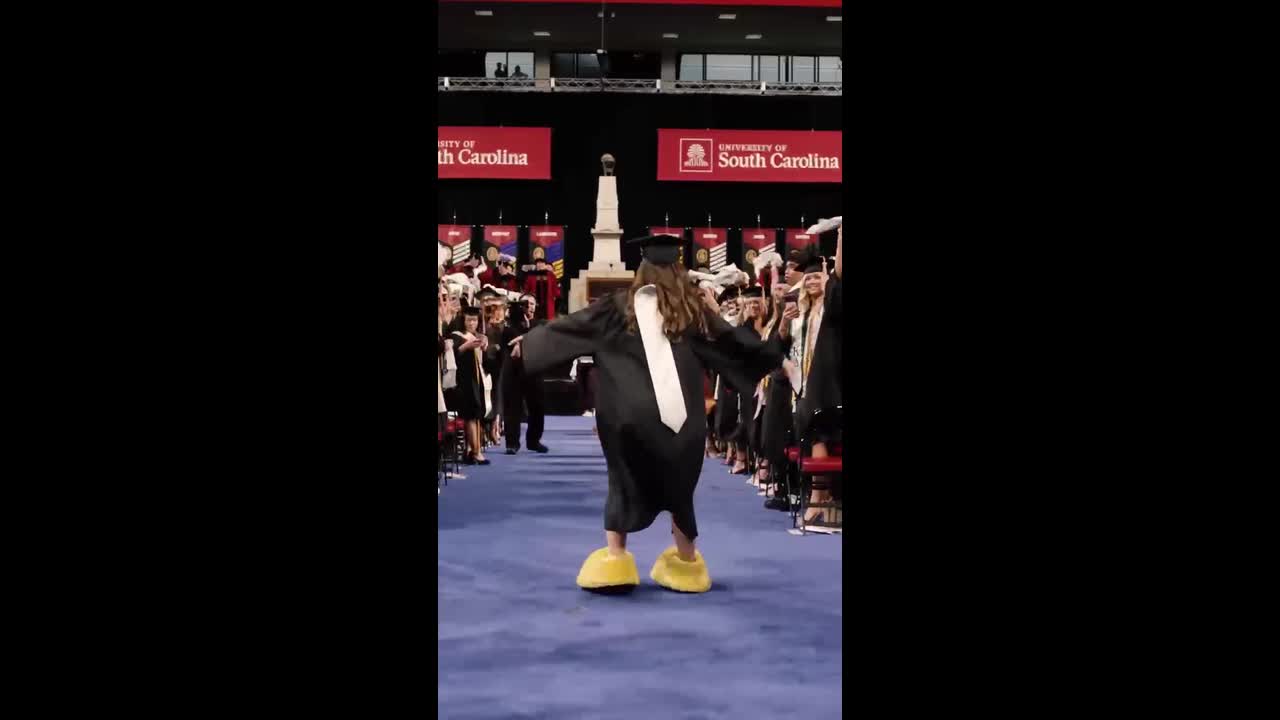 Cocky Mascot Revealed at USC Graduation in Longstanding Tradition