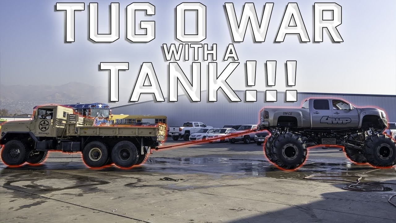 Tank tracks face off against tires in a brutal tug of war
