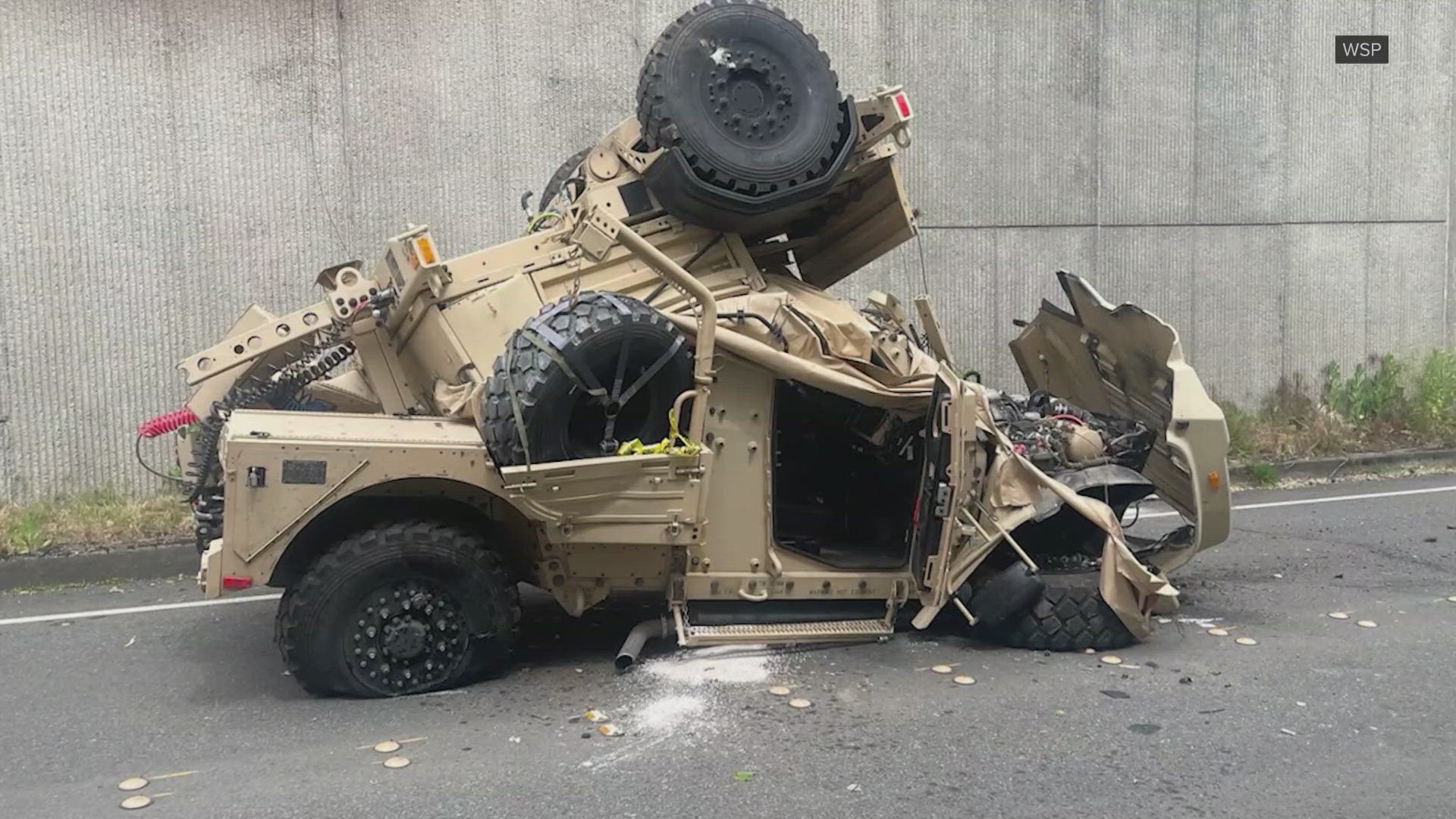 Military Humvee drives off 30-foot drop in Bellevue