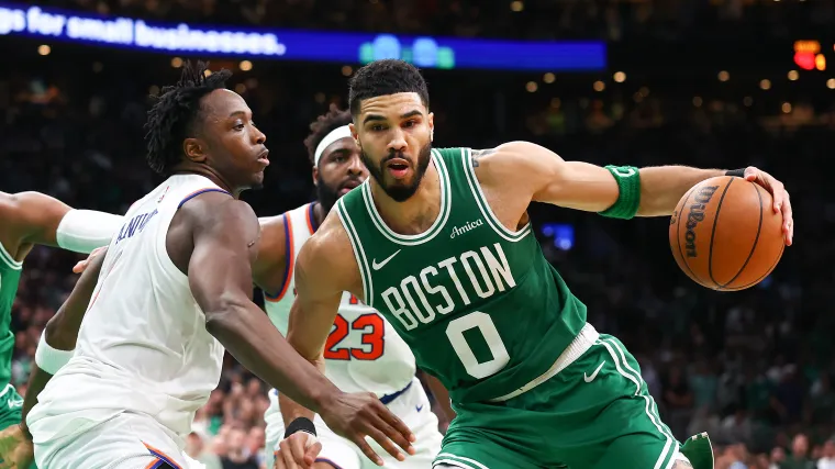 Celtics' Jayson Tatum pulled up to the Garden in Timbs to troll Knicks fans