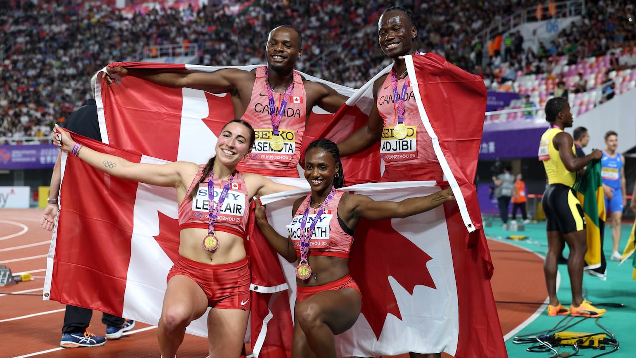 Canada's 4x100-metre mixed relay team strikes World Athletics gold