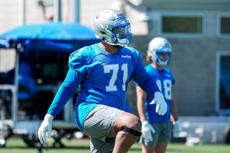 What did the pre-draft scouting reports say about Lions 5th-round OL Miles Frazier?
