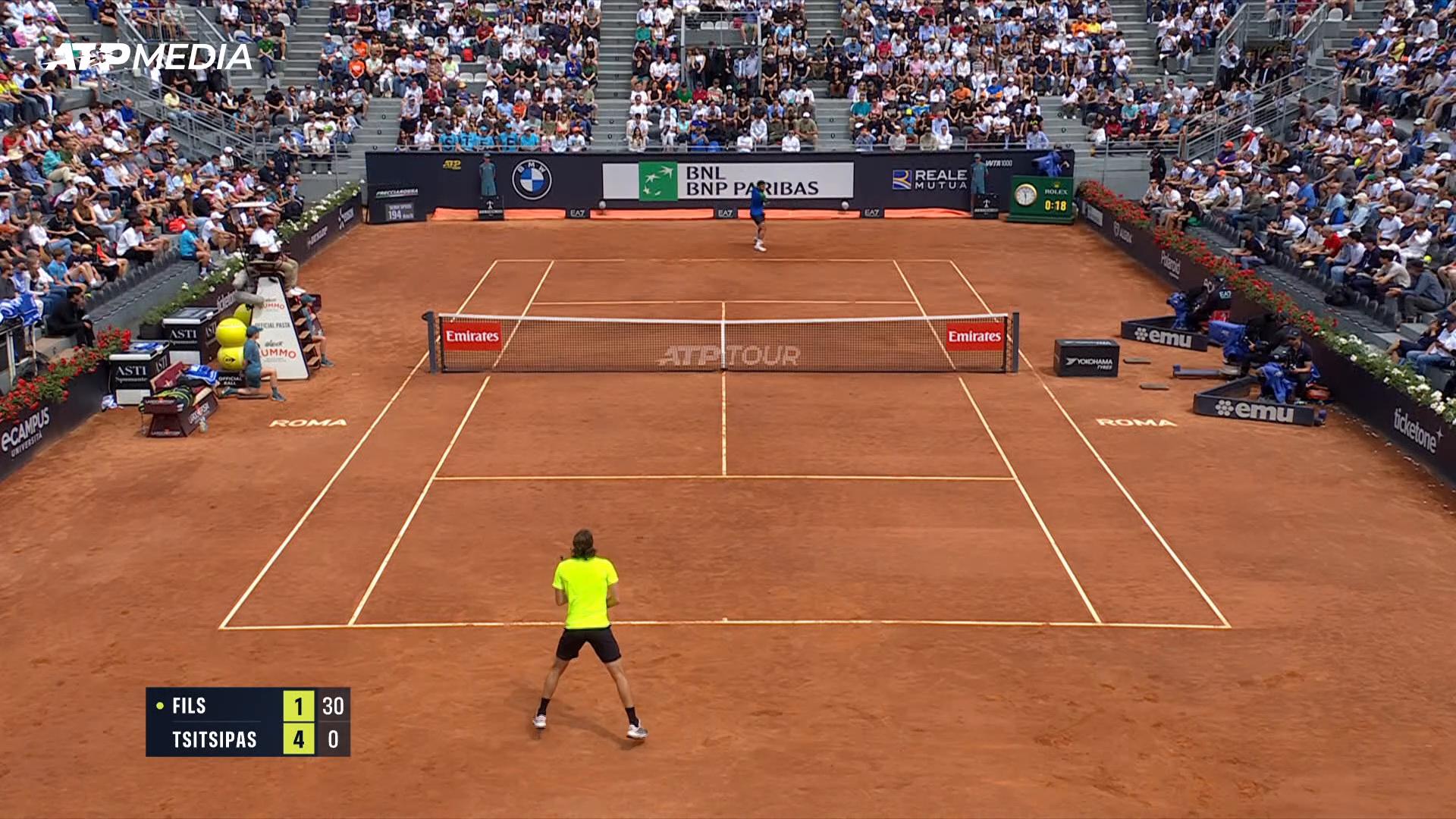 Fils battles past Tsitsipas to reach Rome fourth round