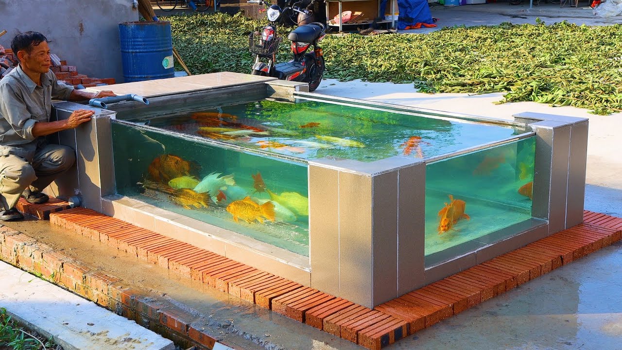 How to make a 3-sided glass outdoor fish tank