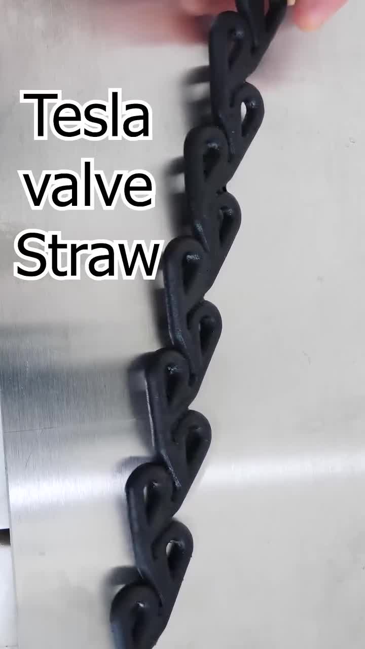 Drinking through a Tesla valve straw