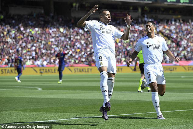 Barcelona 4-3 Real Madrid: Catalans all but seal LaLiga title despite Kylian Mbappe hat-trick in ...