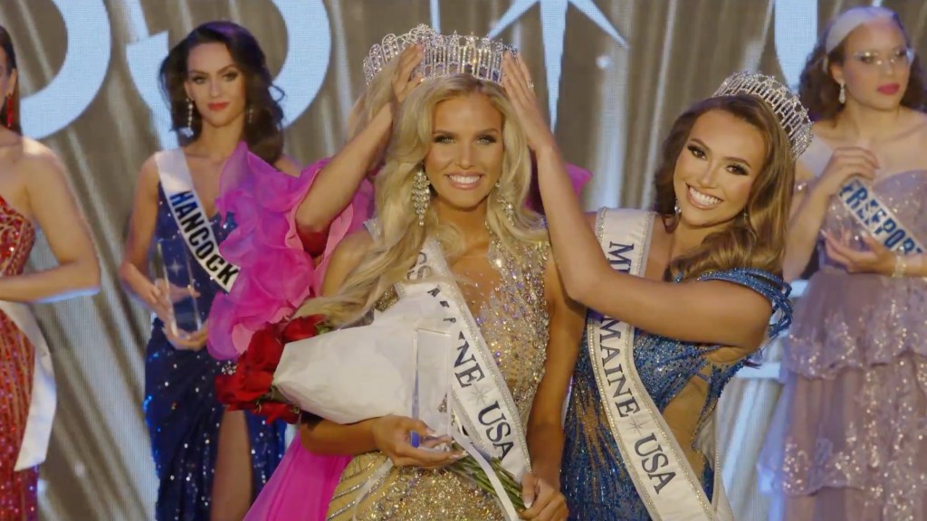 Jordon Hudson sports sour look on her face after failing to win Miss ...