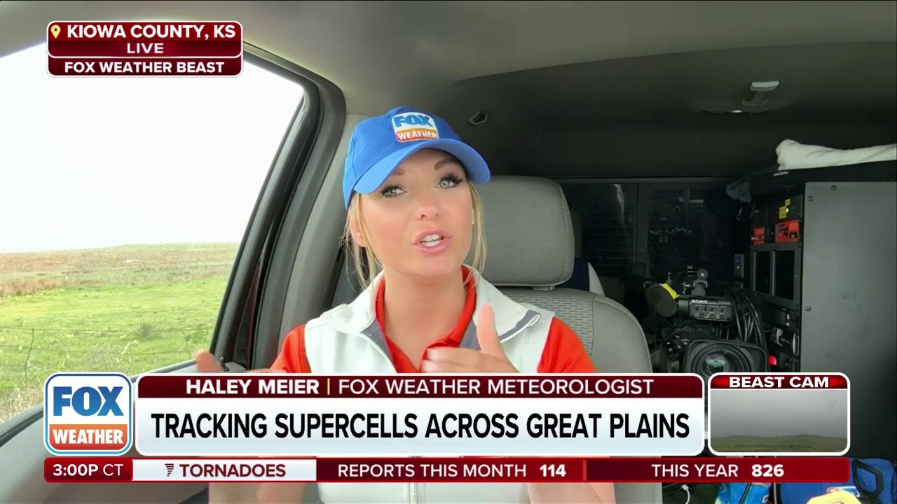 Meteorologist Haley Meier is on the road inside the FOX Weather Beast ...