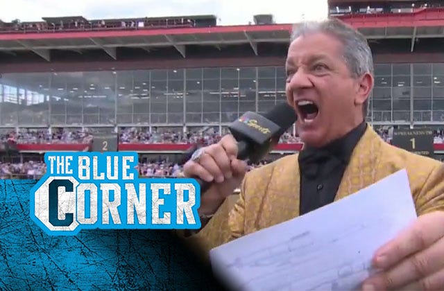 UFC announcer Bruce Buffer delivers signature introduction at 2025 ...
