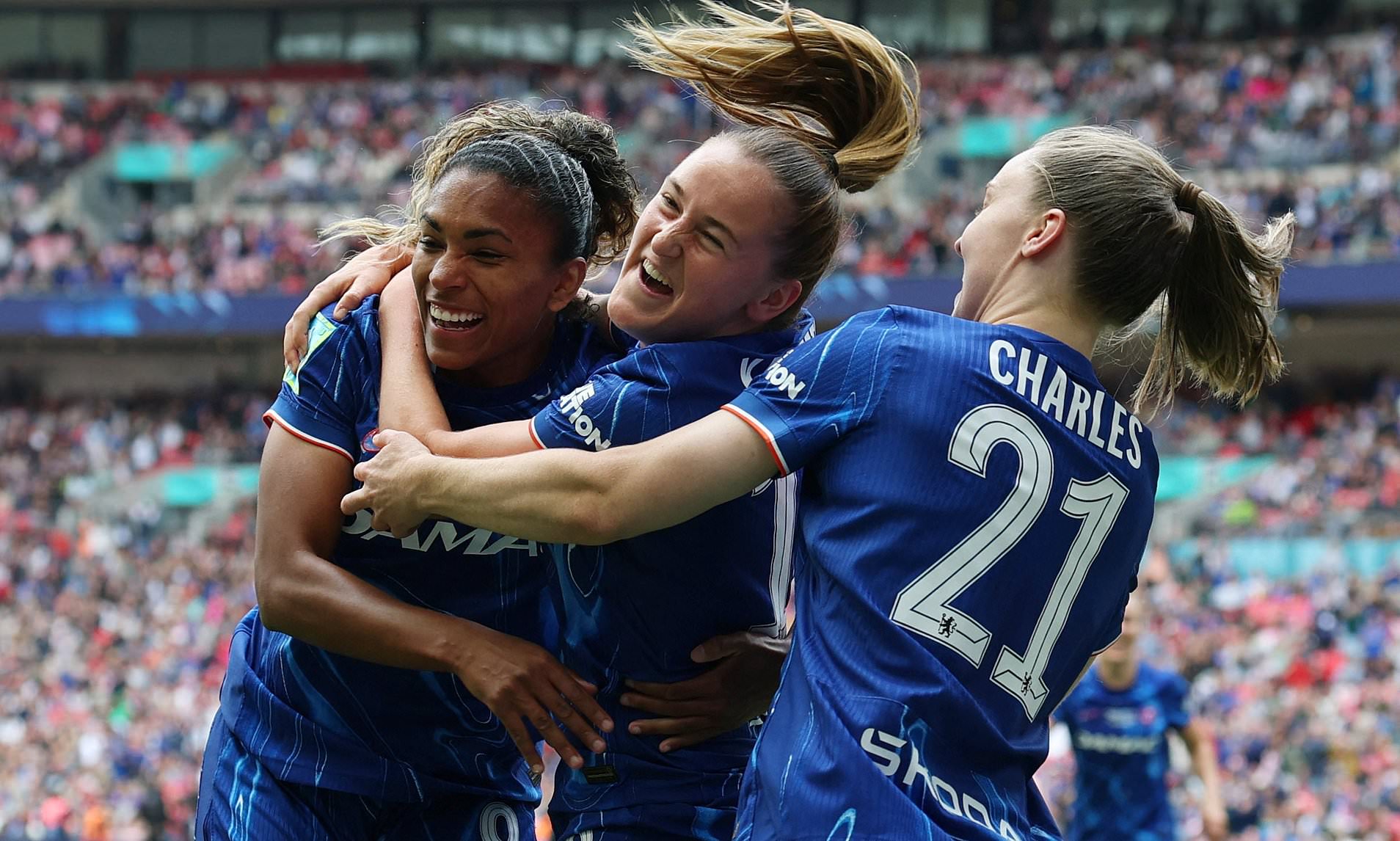 Chelsea 3-0 Man United: Blues WIN Women's FA Cup and domestic treble