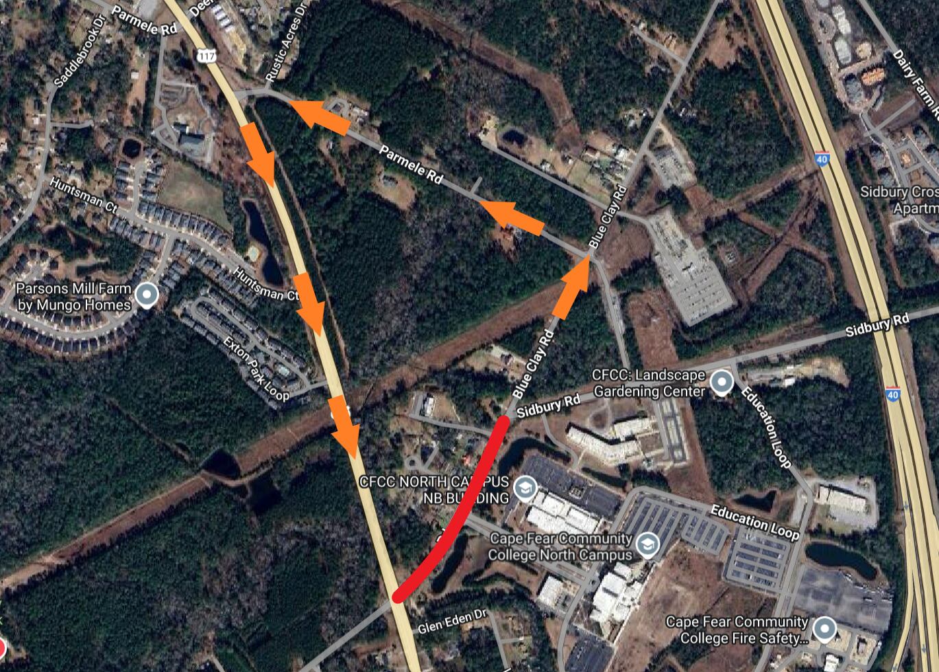 Portion of Blue Clay Road to close