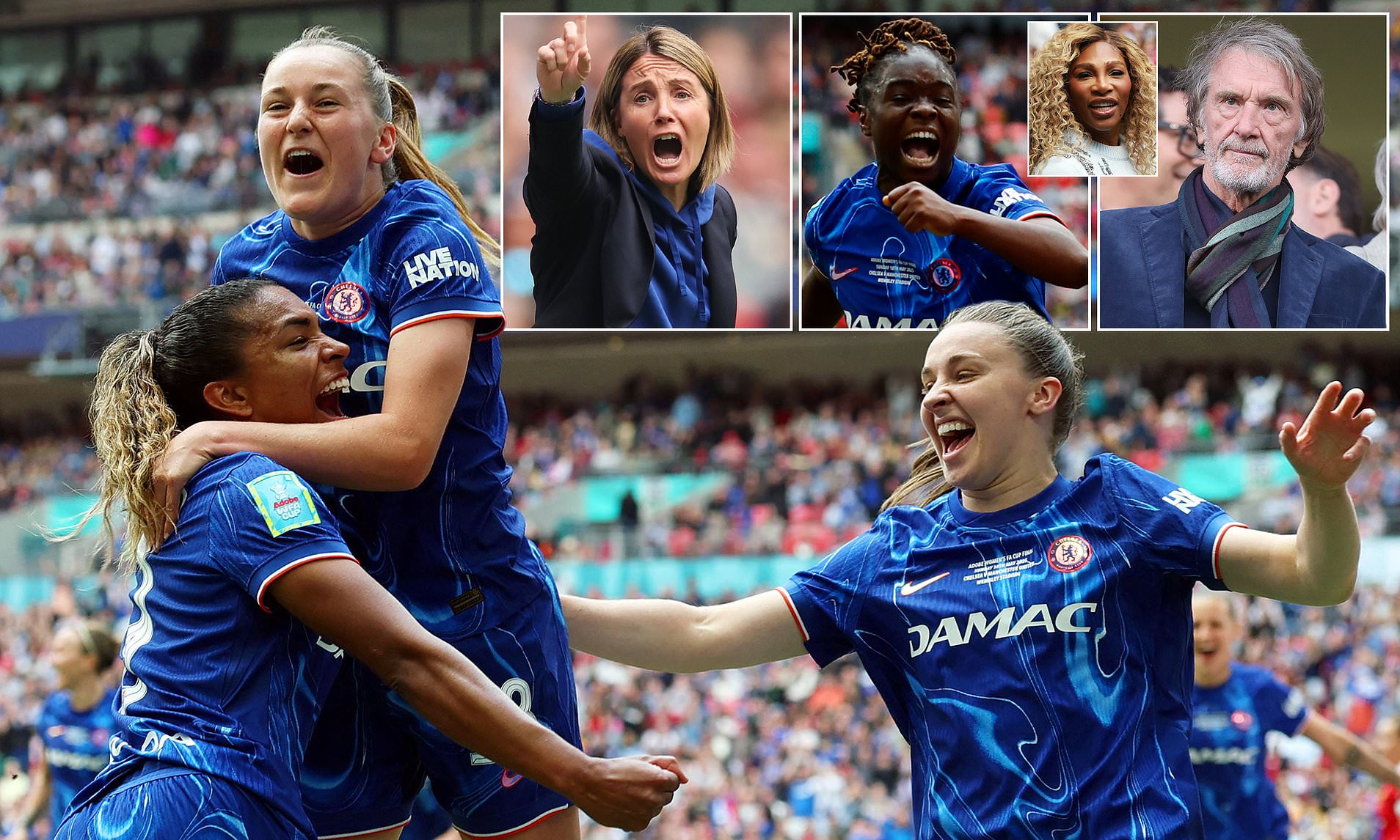 Chelsea 3-0 Man United: Blues WIN Women's FA Cup and domestic treble