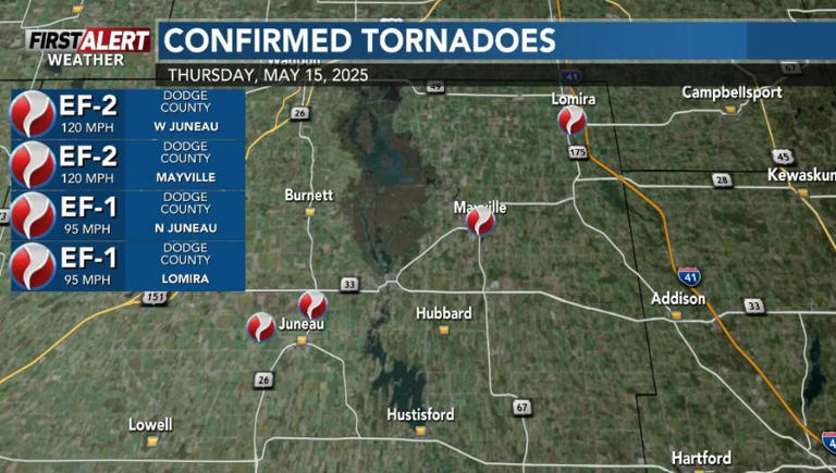 NWS confirms additional tornadoes in central Clark, western Marathon County & other parts of ...