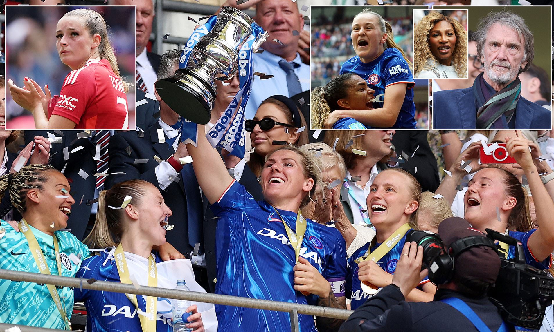 Chelsea 3-0 Man United: Blues WIN Women's FA Cup and domestic treble