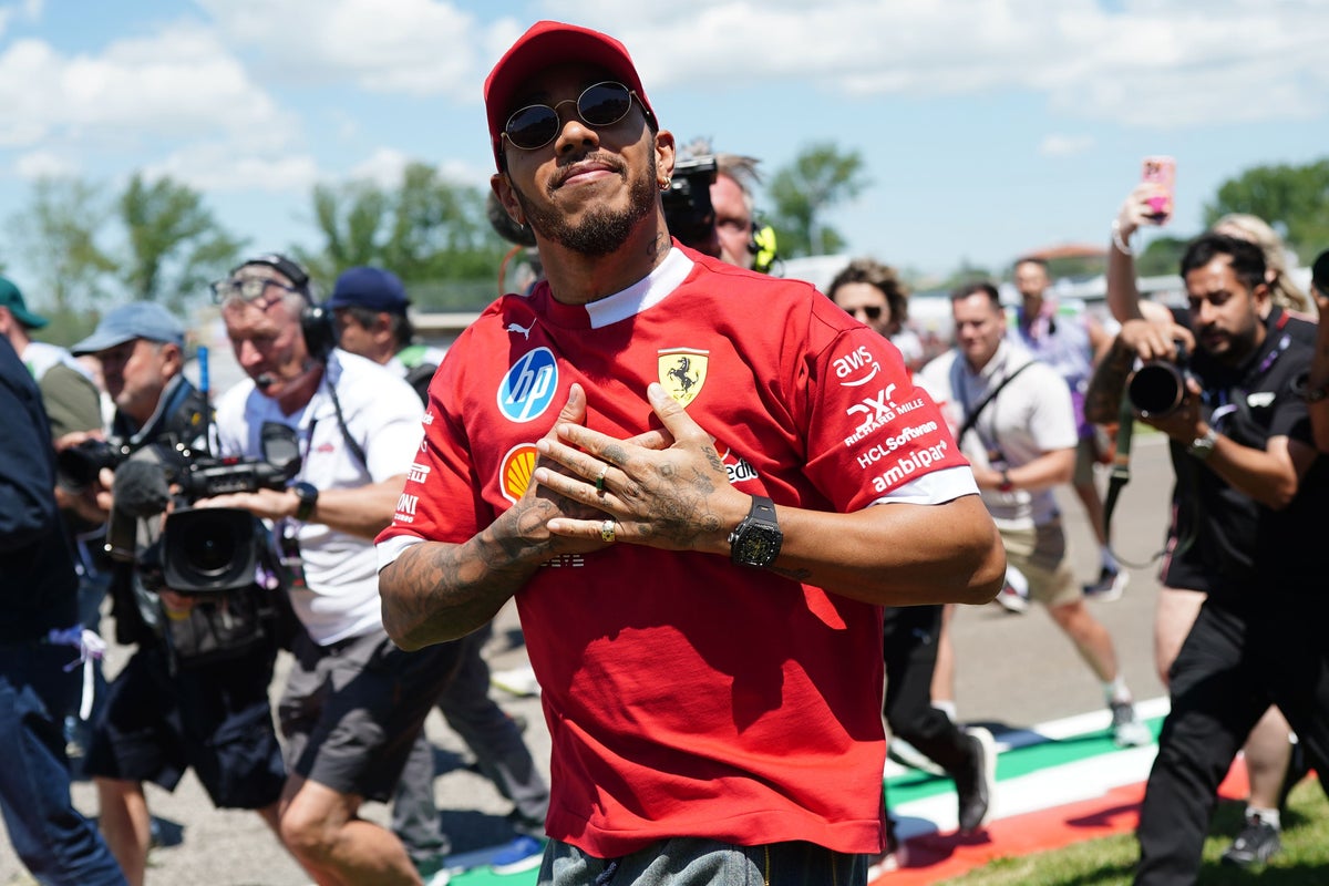 Lewis Hamilton revels in ‘sea of red’ reception from Ferrari fans in Imola