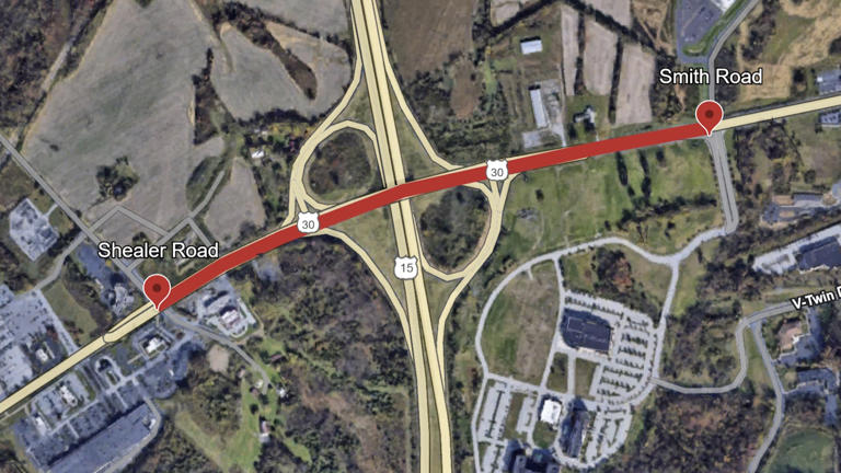 Two weeks of lane closures expected during work on Route 30 near Gettysburg