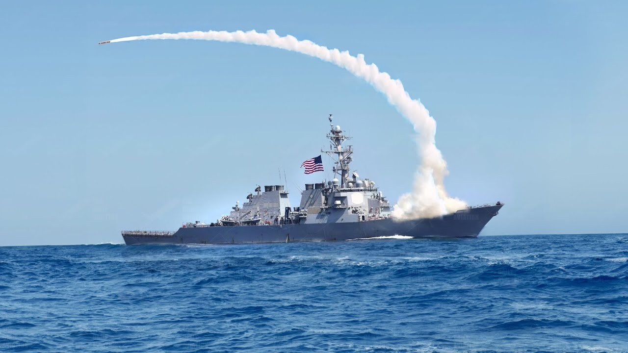 US Powerful Battleship Launching Super Advanced Missiles at Sea