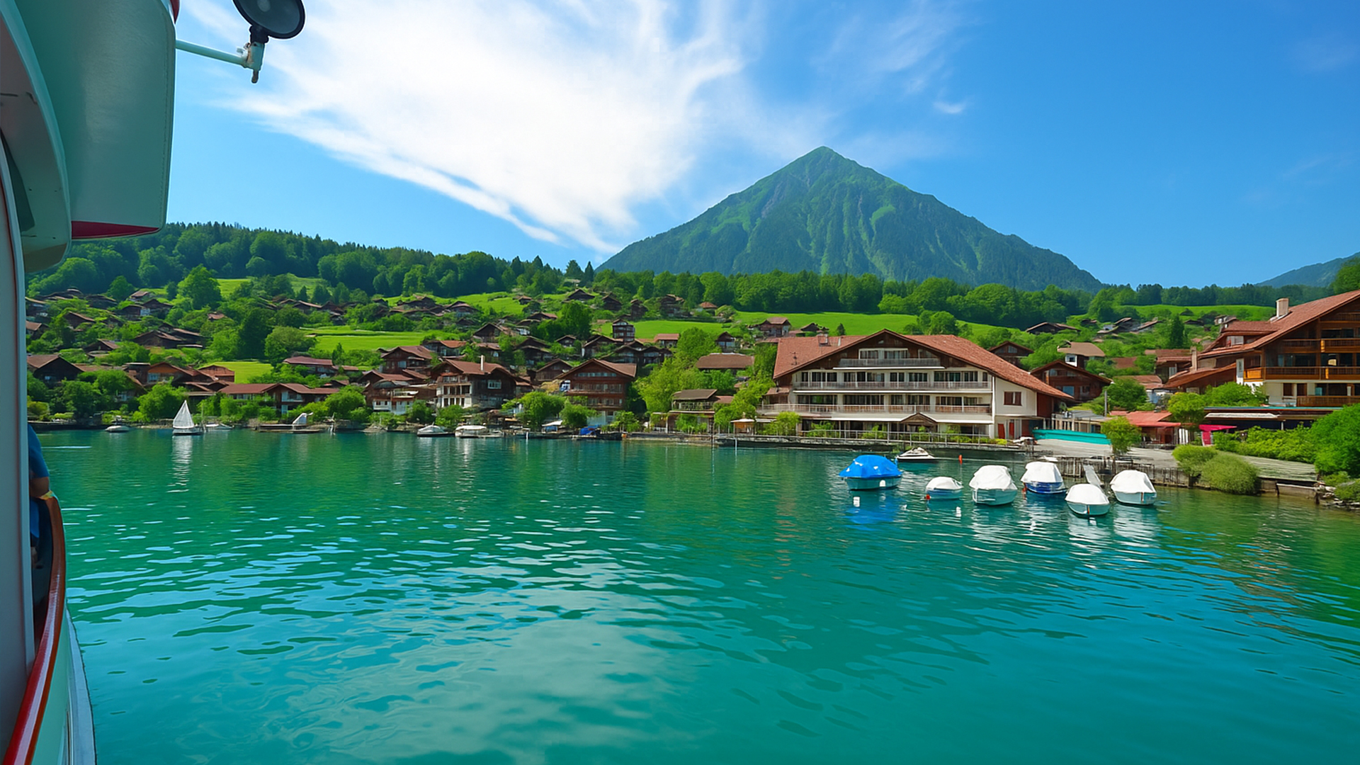 Lake Thun Boat Ride in Switzerland – Full Tour in 4K