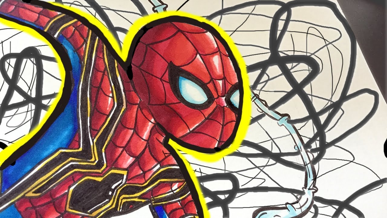 Turning a Scribble into SPIDER-MAN! 🕷️ ️ (Avengers Infinity War ...