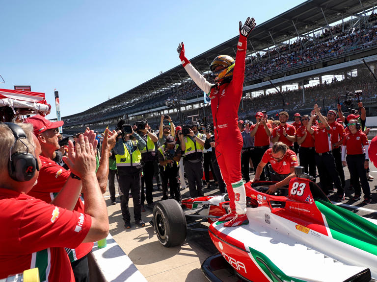 2025 Indianapolis 500 starting lineup, including Kyle Larson