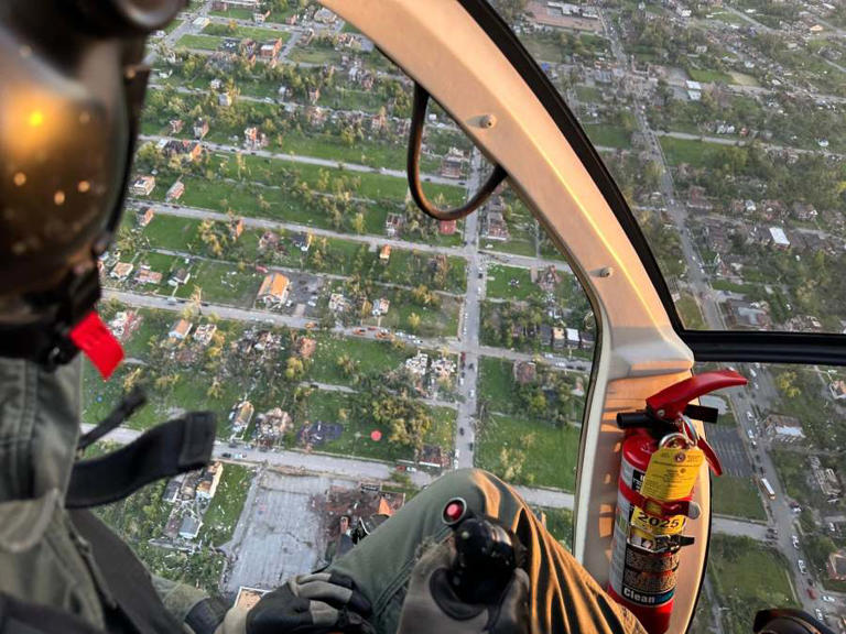 This is where the tornado hit St. Louis and did the most damage