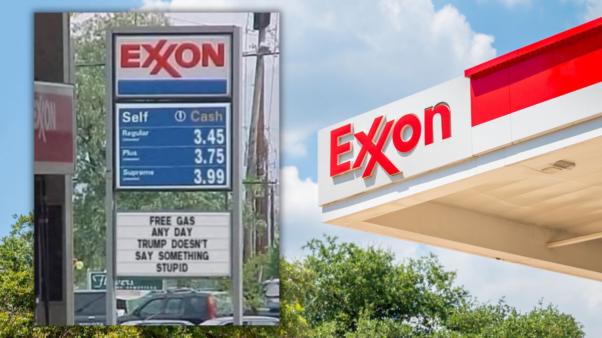 Don't fall for Exxon sign that says 'Free gas any day Trump doesn't say ...