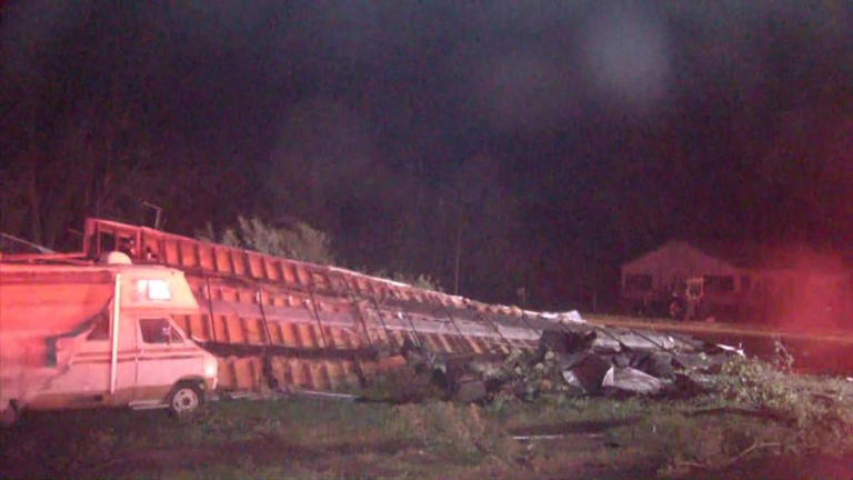 Cleanup begins in Plevna after tornado hits the town