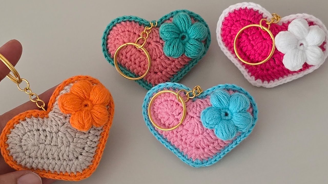 Easy Crochet Heart Keychain | Best Gift Ideas