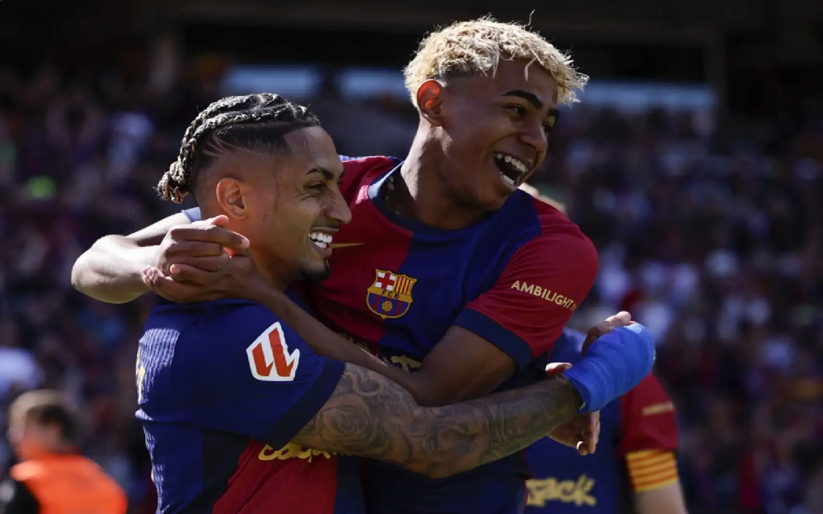 Raphinha lauds Yamal’s ‘golden feet’ after Barca secure title