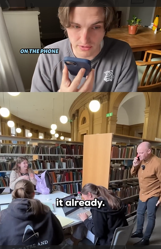 Embarrassing Phone Call in Library Prank! 🤫📞 Caught on Camera!