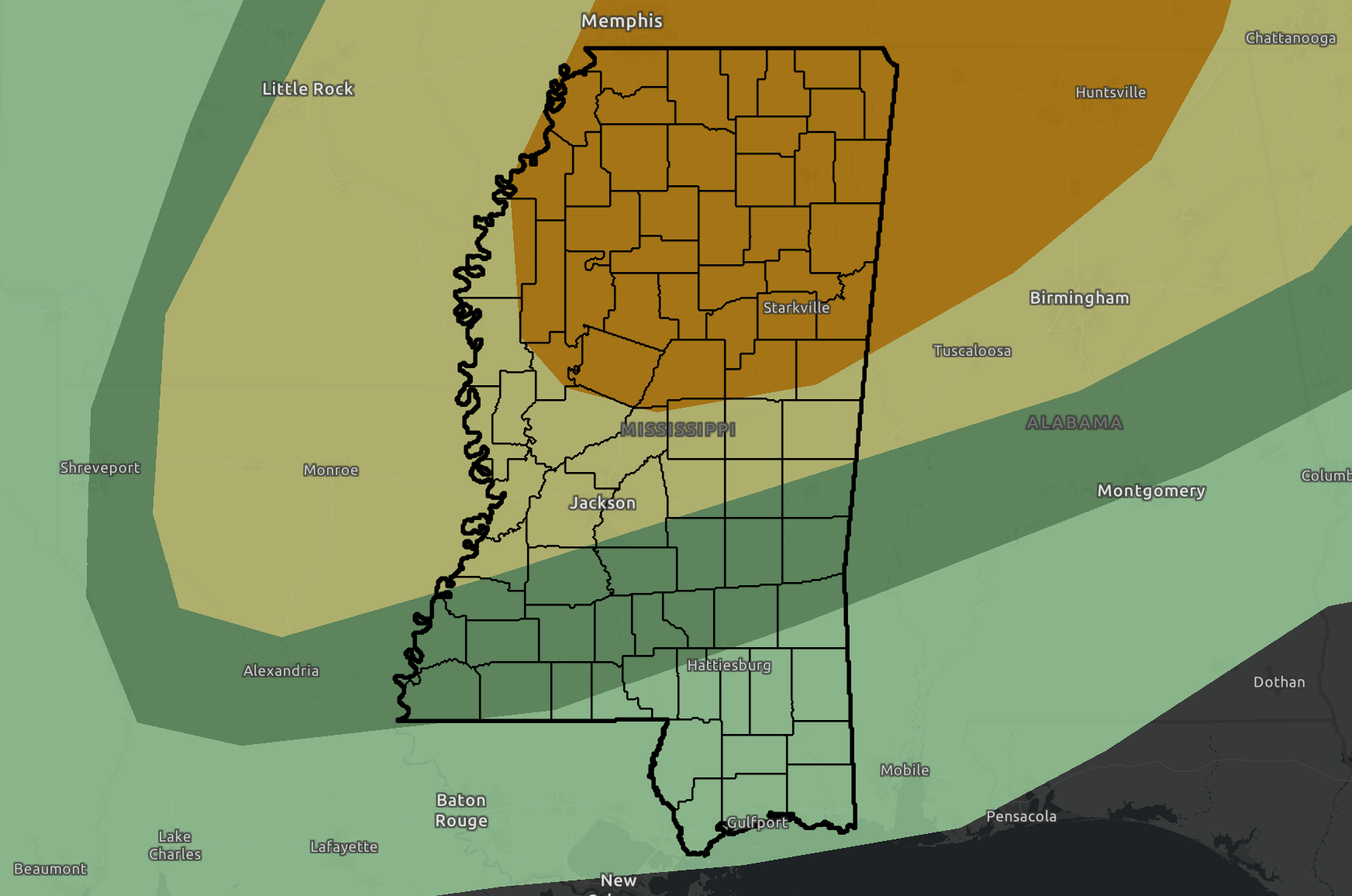 NWS Jackson warns of strong storms, tornadoes in MS on Tuesday. Here's when and where