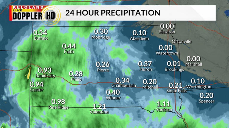 Tracking rain and Black Hills snow today; More rain chances tomorrow