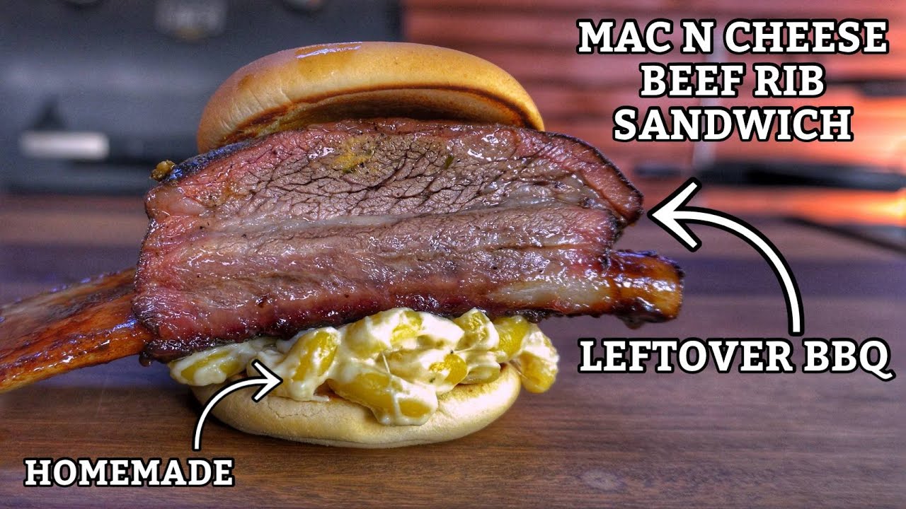 Mac n Cheese and Beef Rib Sandwich