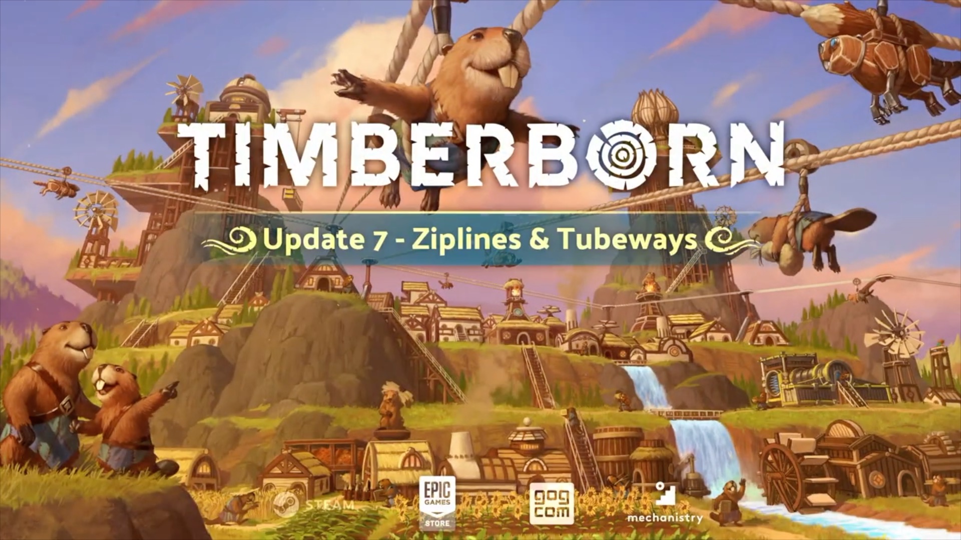 Timberborn Official Ziplines Tubeways Update 7 Launch Trailer